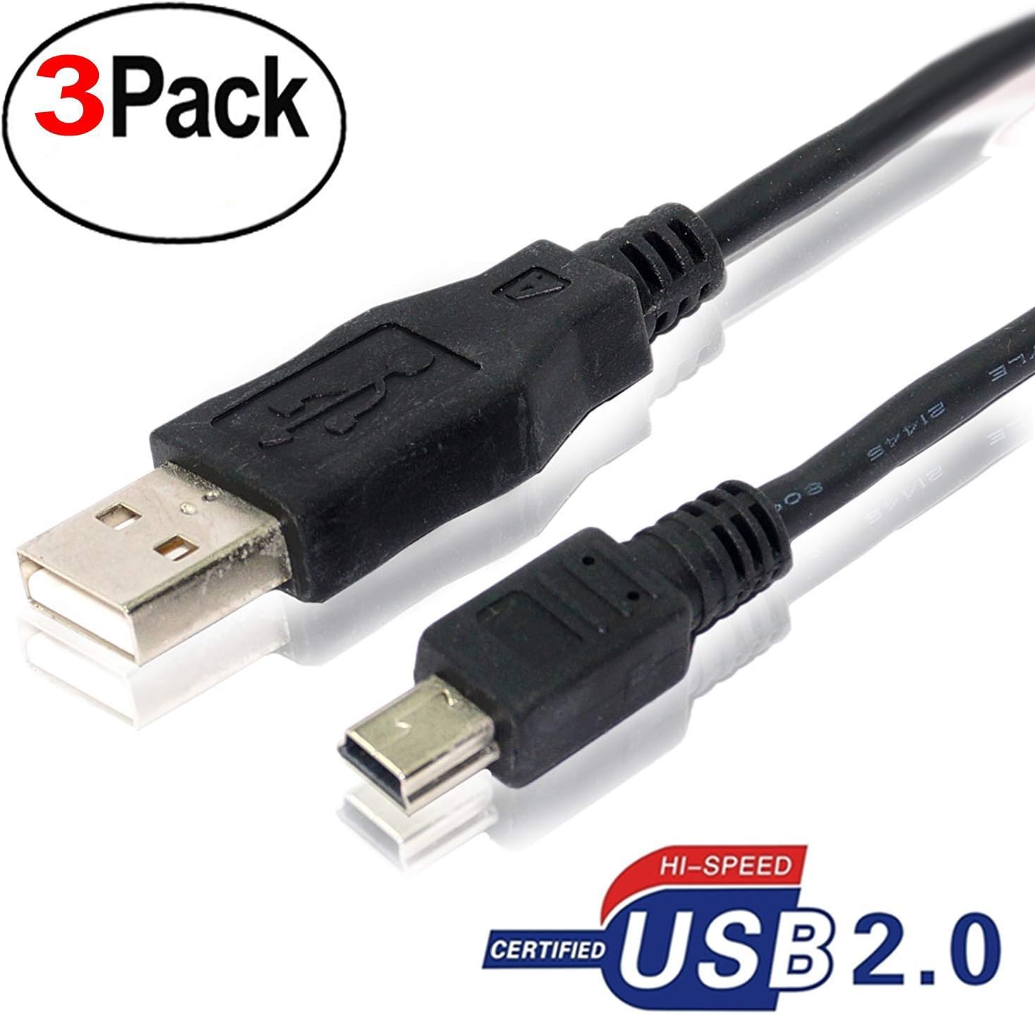 Amazon.com: 3 Pack USB 2.0 a to Mini 5 Pin B Cable for External Hdds ...