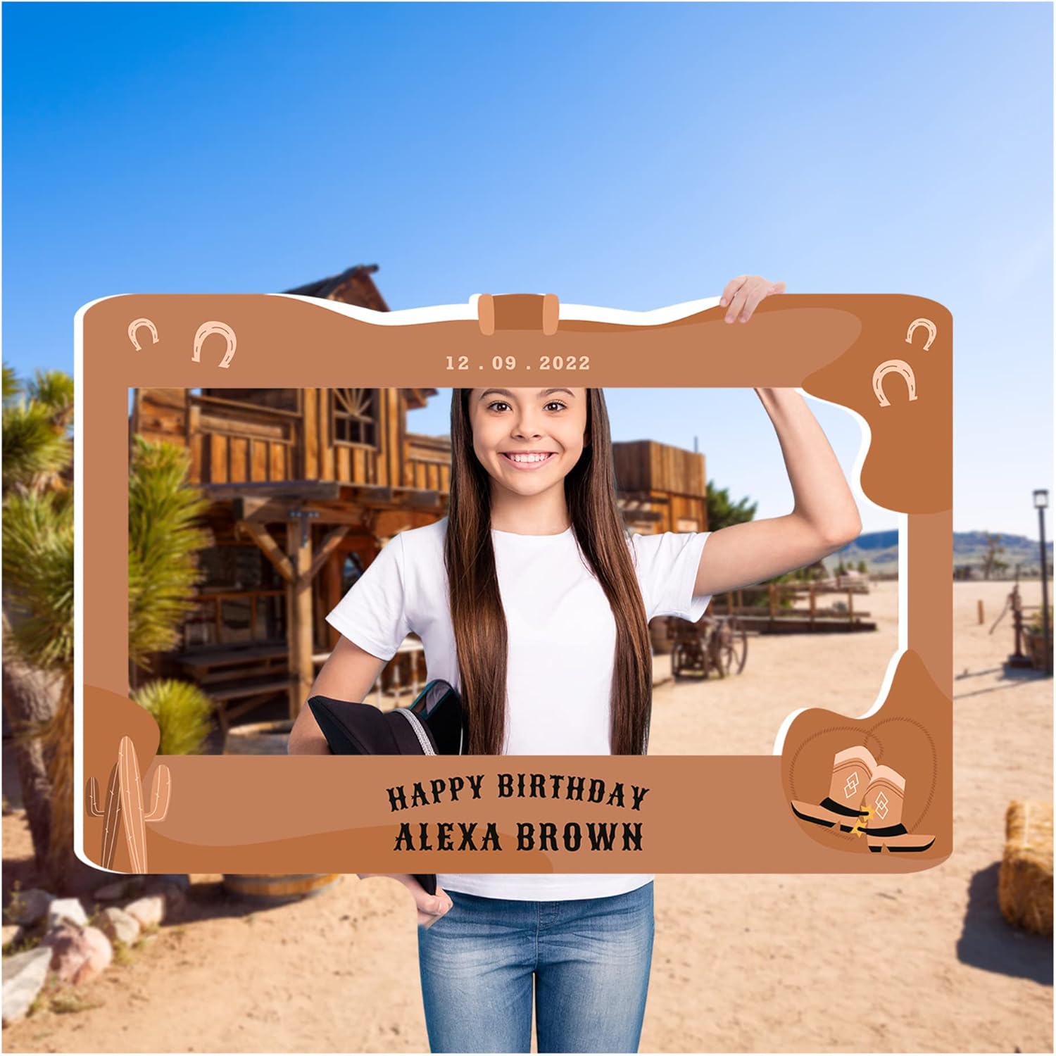 Amazon.com: Personalized Wild West Cowboy Photo Booth Frame ...