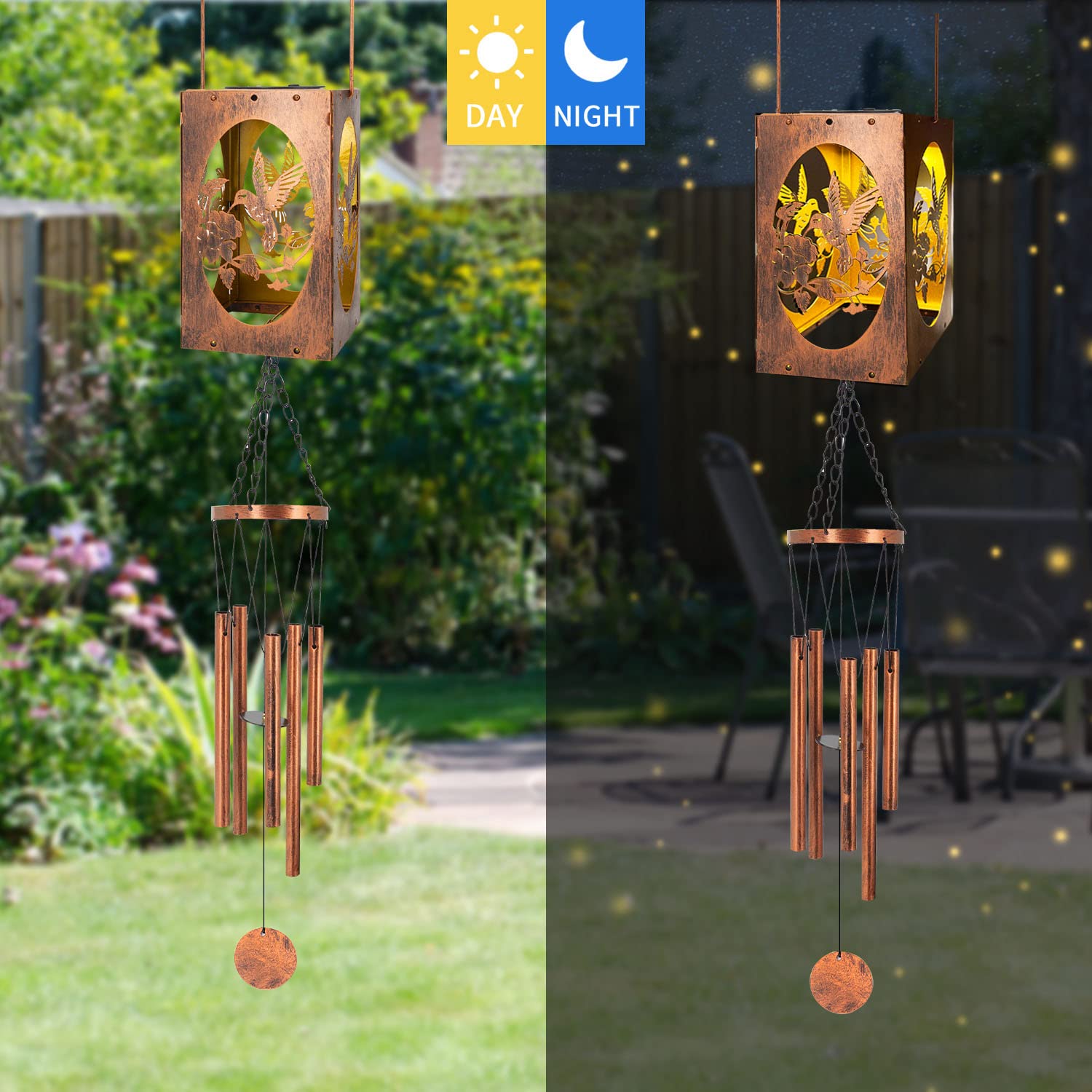 Snapklik.com : Solar Wind Chimes LED Lantern Light, Self Assembly Solar ...