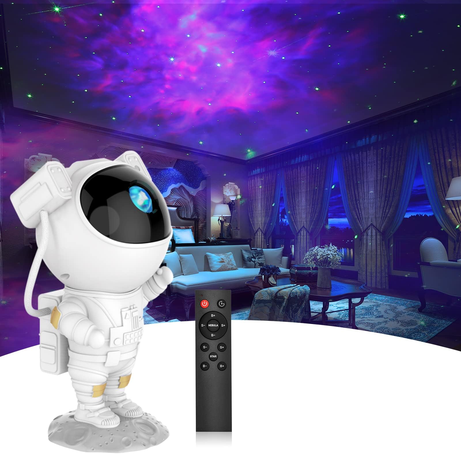 Astronaut Star Projector Galaxy Light with Timer and Remote Control ...