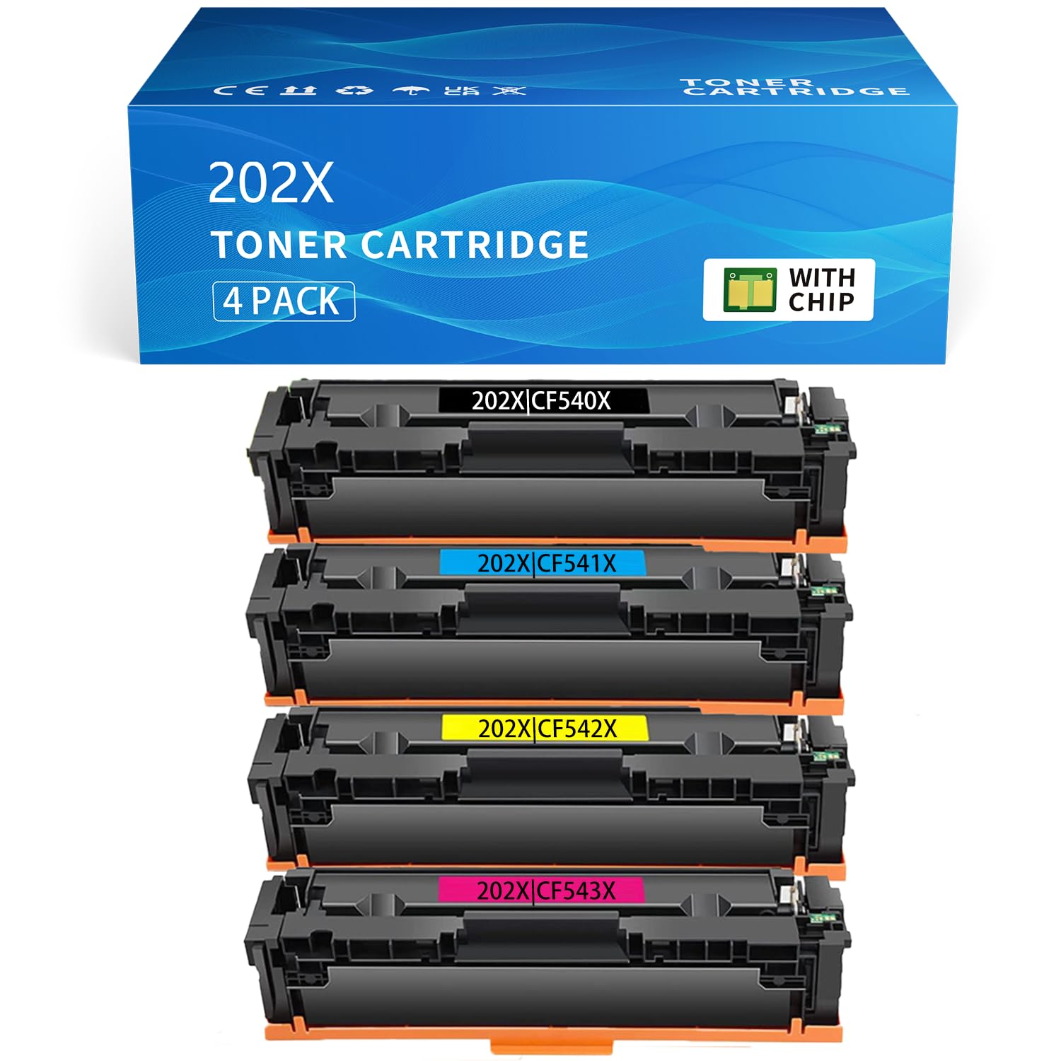 4 Pack Replacement Toners 202A Toner Cartridges 4-Pack For HP Color ...