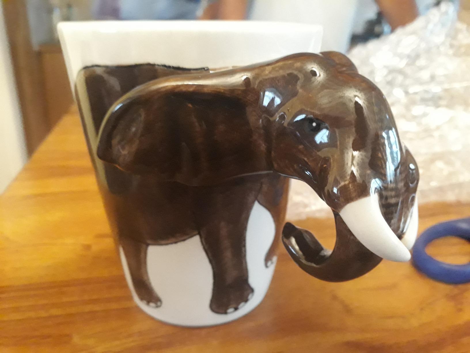 Elephant Mug with 3D Ears and Trunk! Coffee Cup Lucky Elephant : Amazon ...