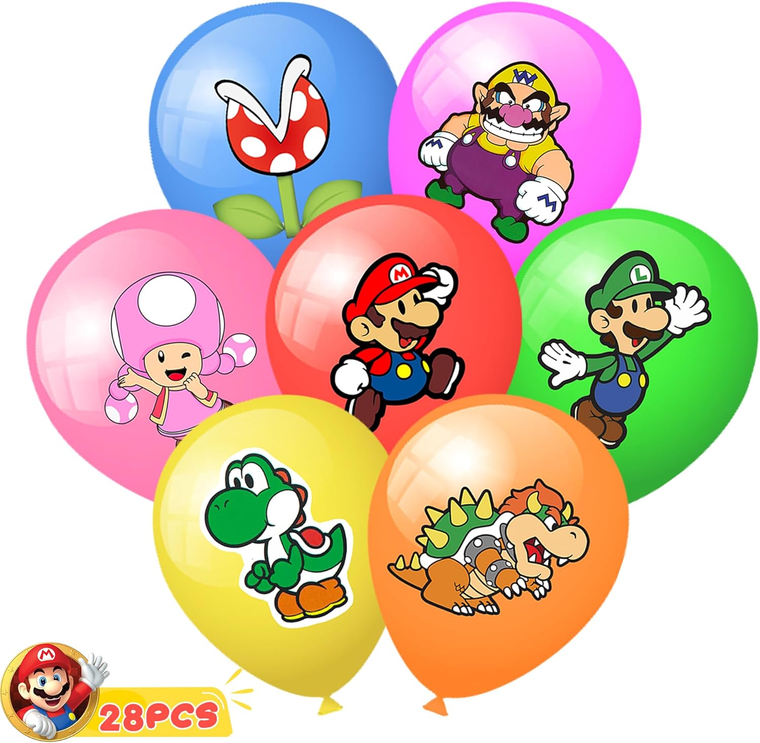 Amazon.com: Super Mario Balloons, 28pcs Super Mario Birthday Balloons ...