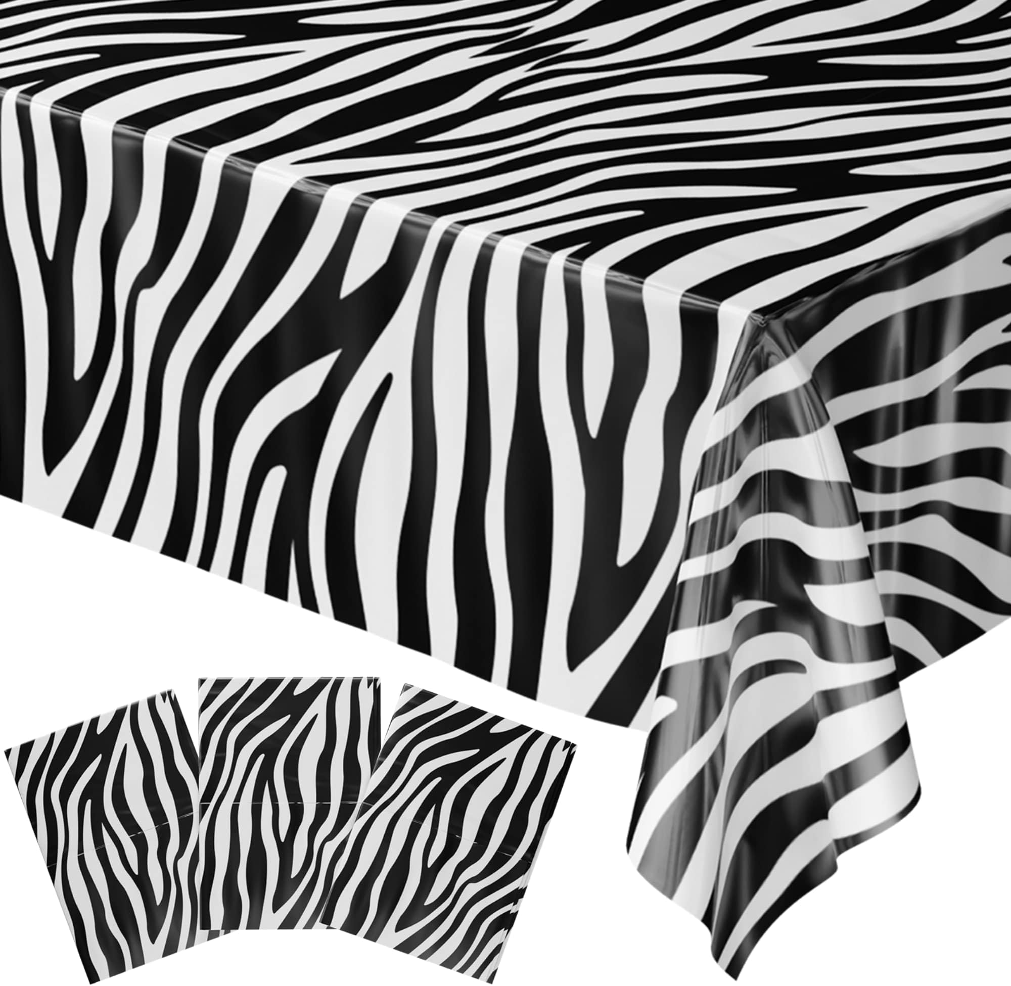 Amazon.com: Creative Converting TABLECOVER PL 54" X 108" AOP Zebra ...