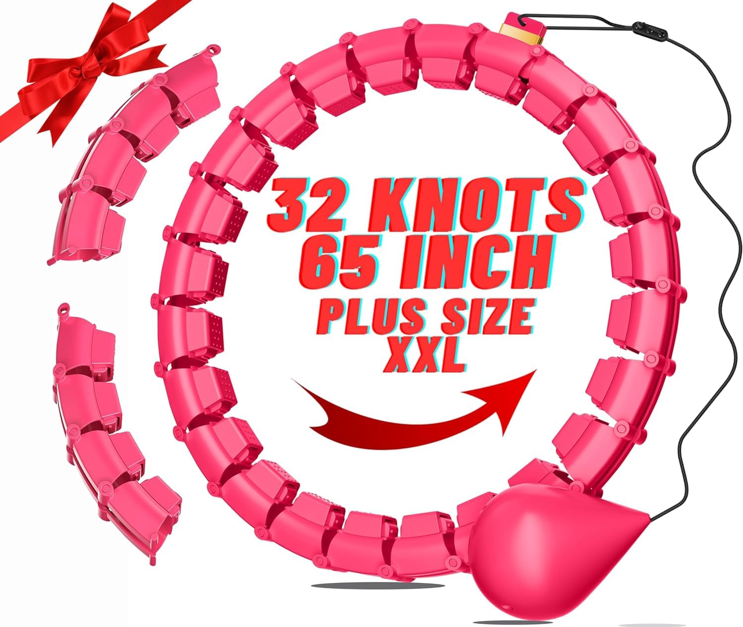 Amazon.com : maicifi 32 Knots Weighted Workout Hoop Plus Size, 65 inch ...