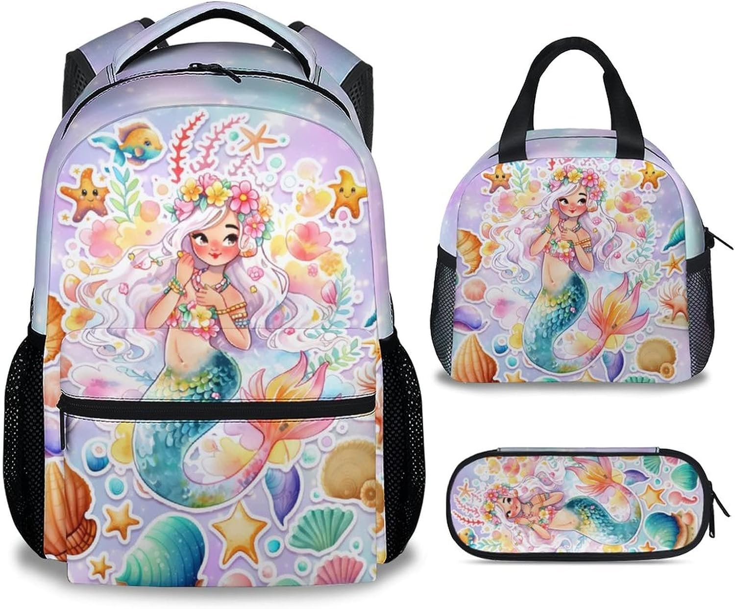 Amazon.com: Lisalen Kids Backpack with Lunch Box Set for Girls - 3 in 1 ...