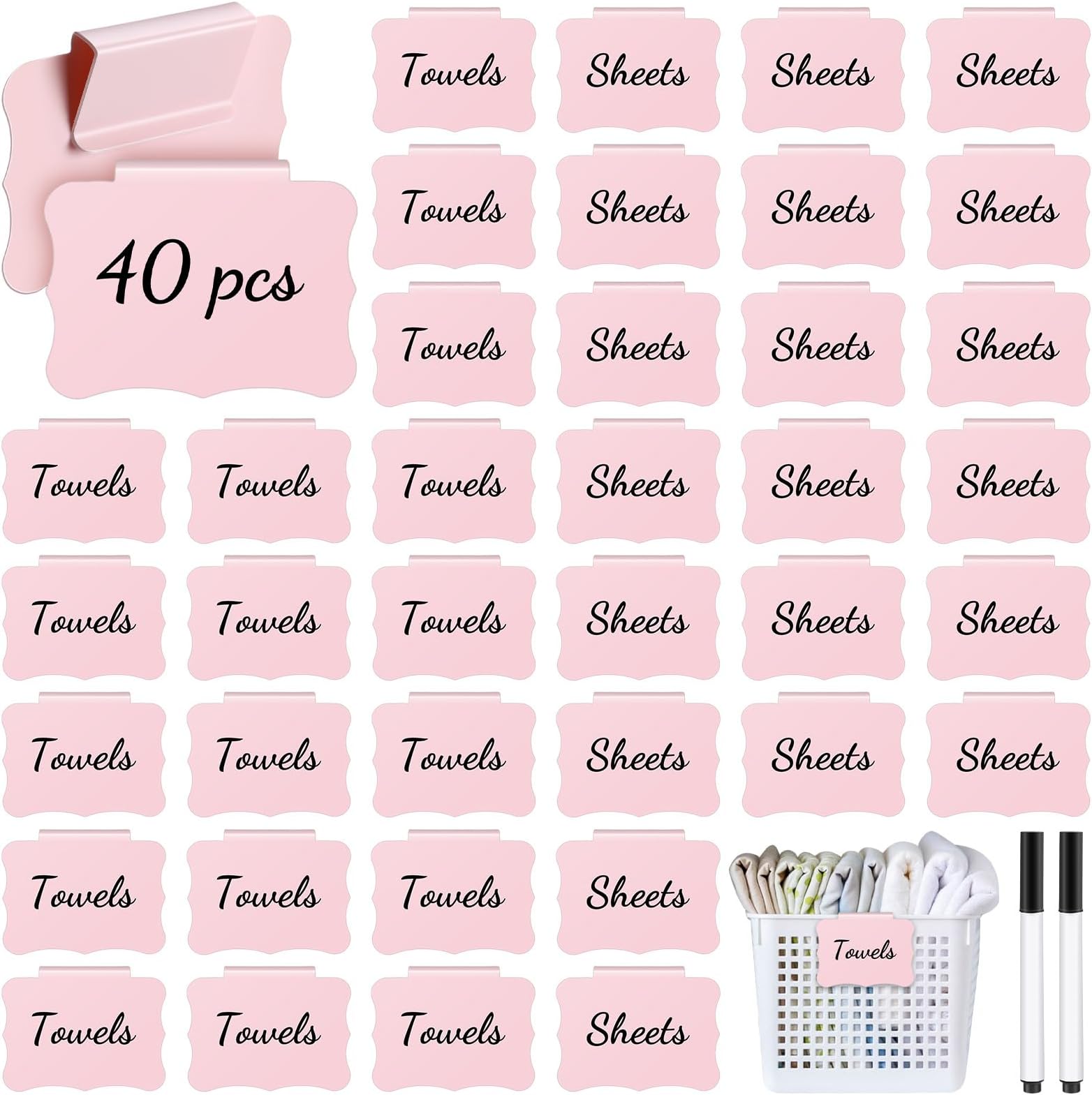 Amazon.com : Humyoun 40 Pcs Plastic Basket Labels Clip on with 2 Pcs ...