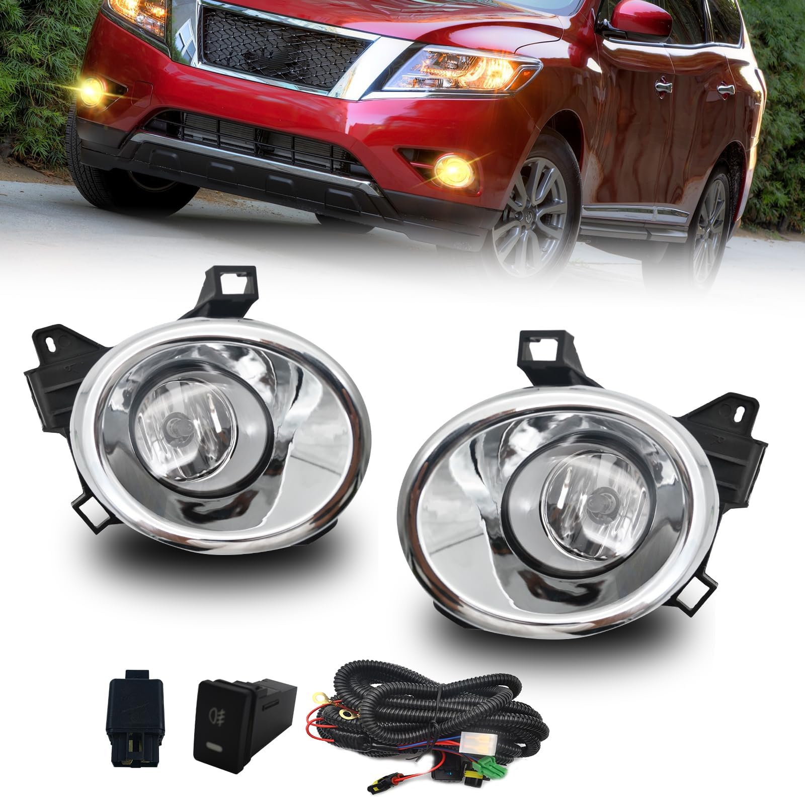Amazon.com: For 2013-2016 Nissan Pathfinder Fog Lights with Halogen ...