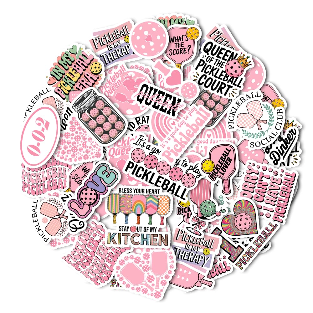 Amazon.com: 30pcs Pink Pickleball Stickers for Woman – Pickleball ...