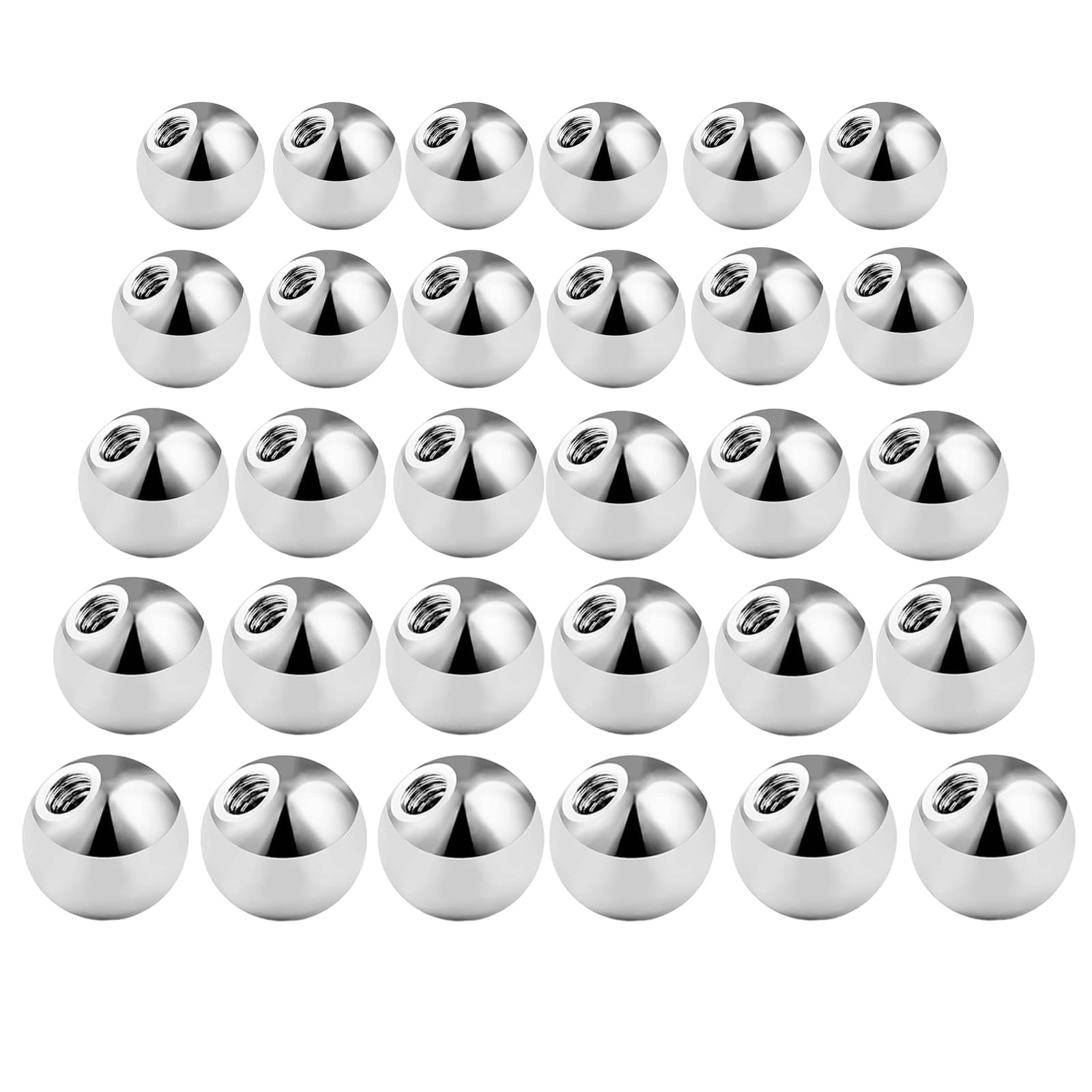 Cognitivex 30PCS Piercing Balls Stainless Steel Silver Replacement ...
