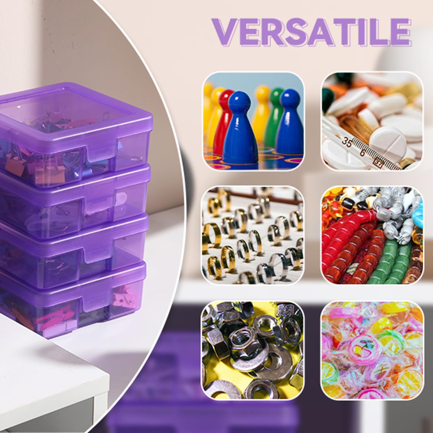 Snapklik.com : Small Plastic Storage Containers Clear Arts & Crafts ...