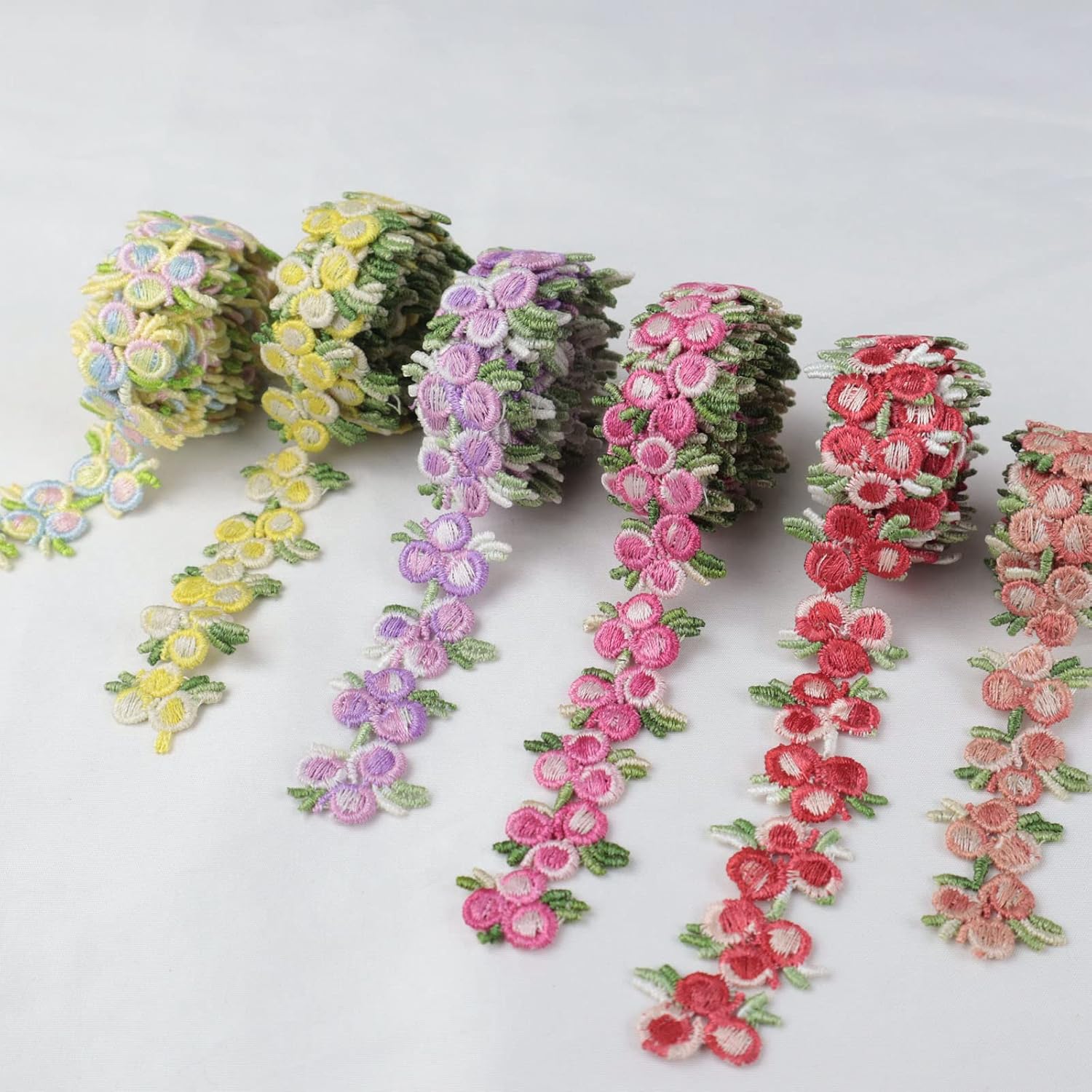 Amazon.com: SEWDIYTR Flower Trim Ribbon Color Floar DIY Lace Applique ...