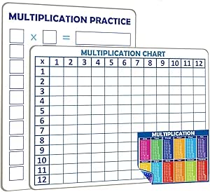 Amazon.com : Multiplication Chart Whiteboard, 9"x12" Dry Erase ...