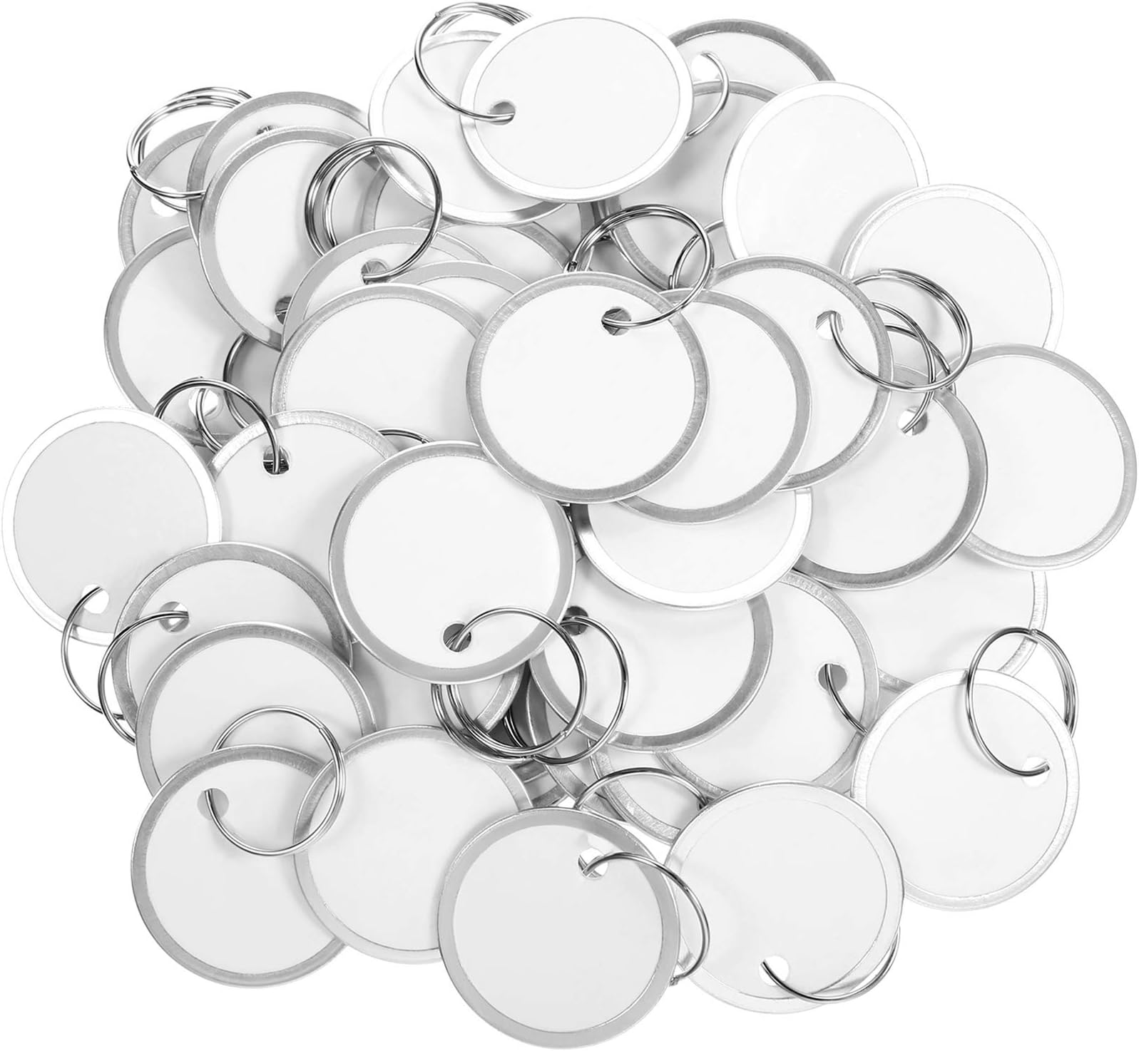 Amazon.com : 150 Pieses Metal Rim Tags Key Tags 1.57 Inch Large Round ...