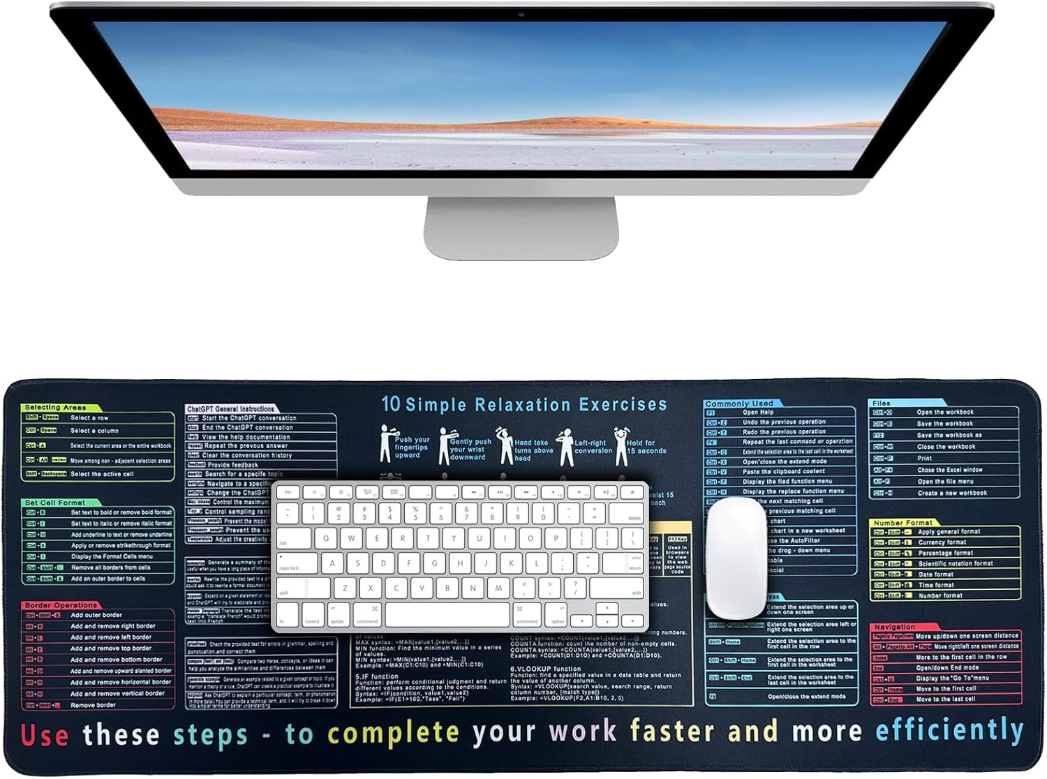 Amazon.com: Alfombrilla de escritorio grande XL Excel con hoja de ...