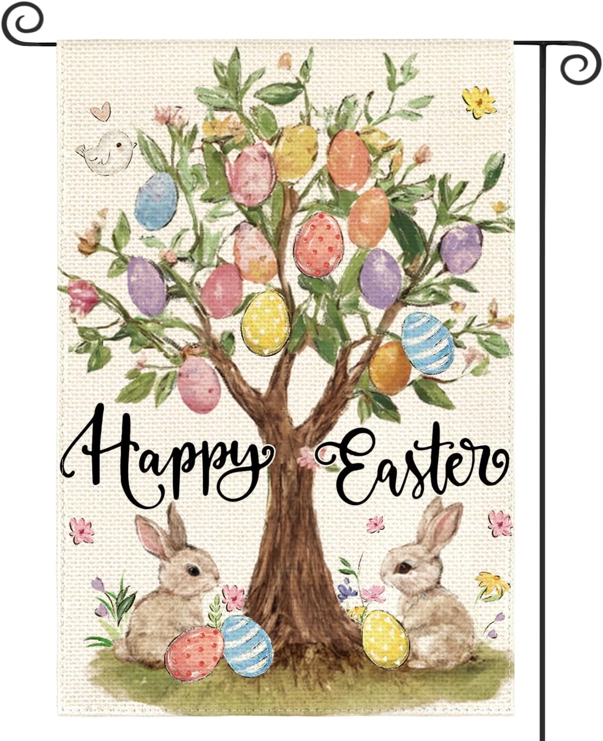 Amazon.com : Easter Egg Bunny Garden Flag Easter Garden Flags 12x18 ...