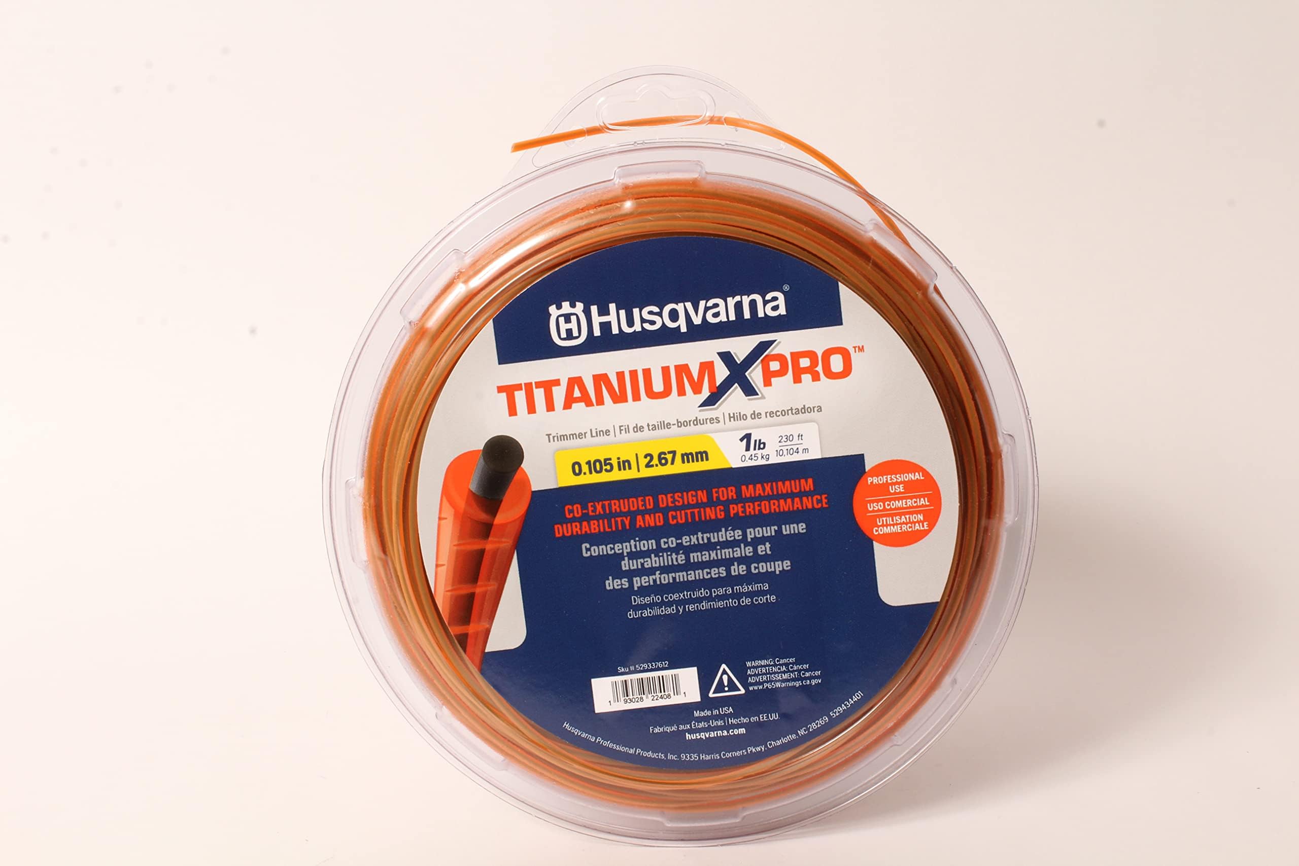 Amazon.com : Husqvarna 529337612 Titanium XPro Round Trimmer Line 230 ...