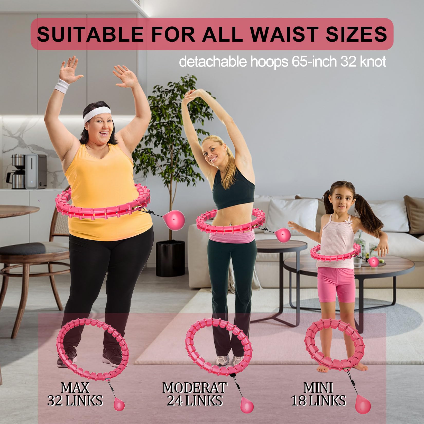 Snapklik.com : Plus Size Silent Weighted Hula Infinity Fitness ...