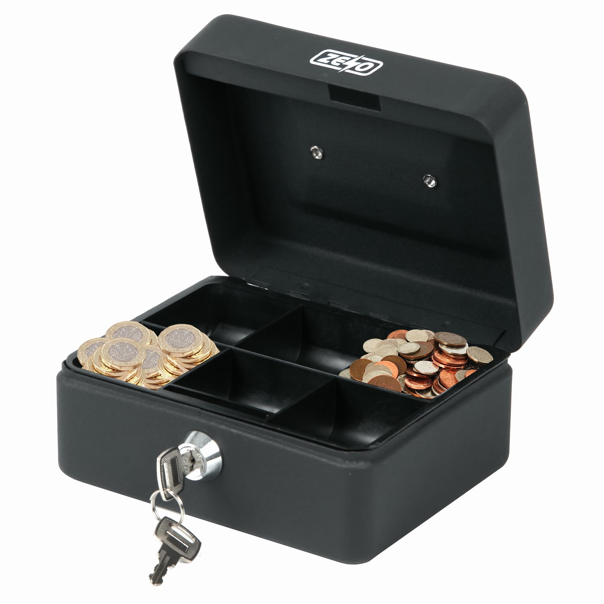 ZENO Cash Box | Money Tin | Steel Metal Money Safe Box | Durable Petty ...