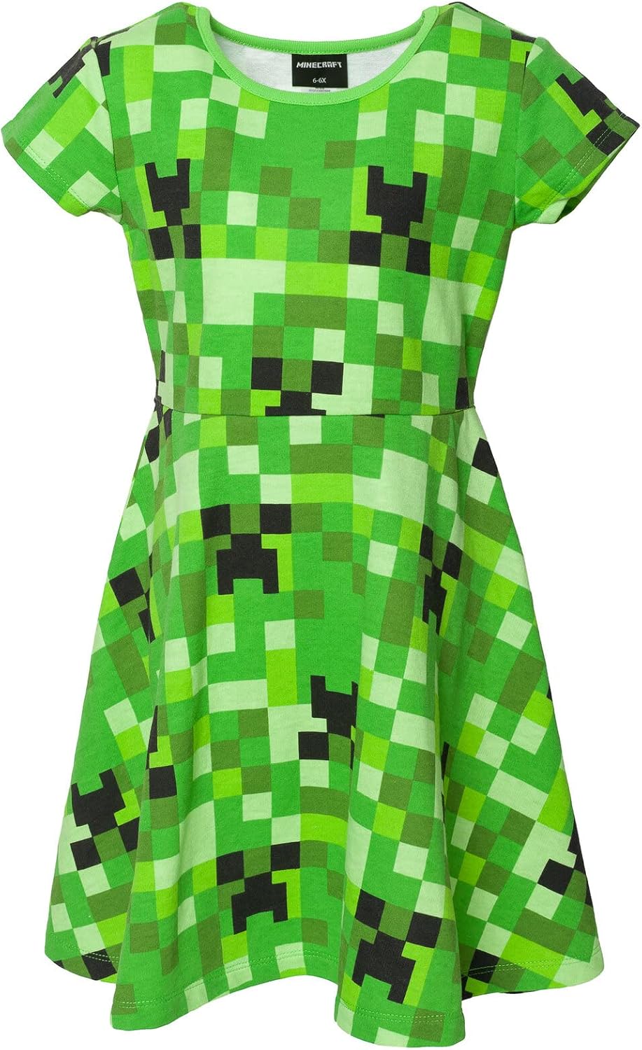 Amazon.com: Minecraft Creeper - Vestido de manga corta para niñas de ...