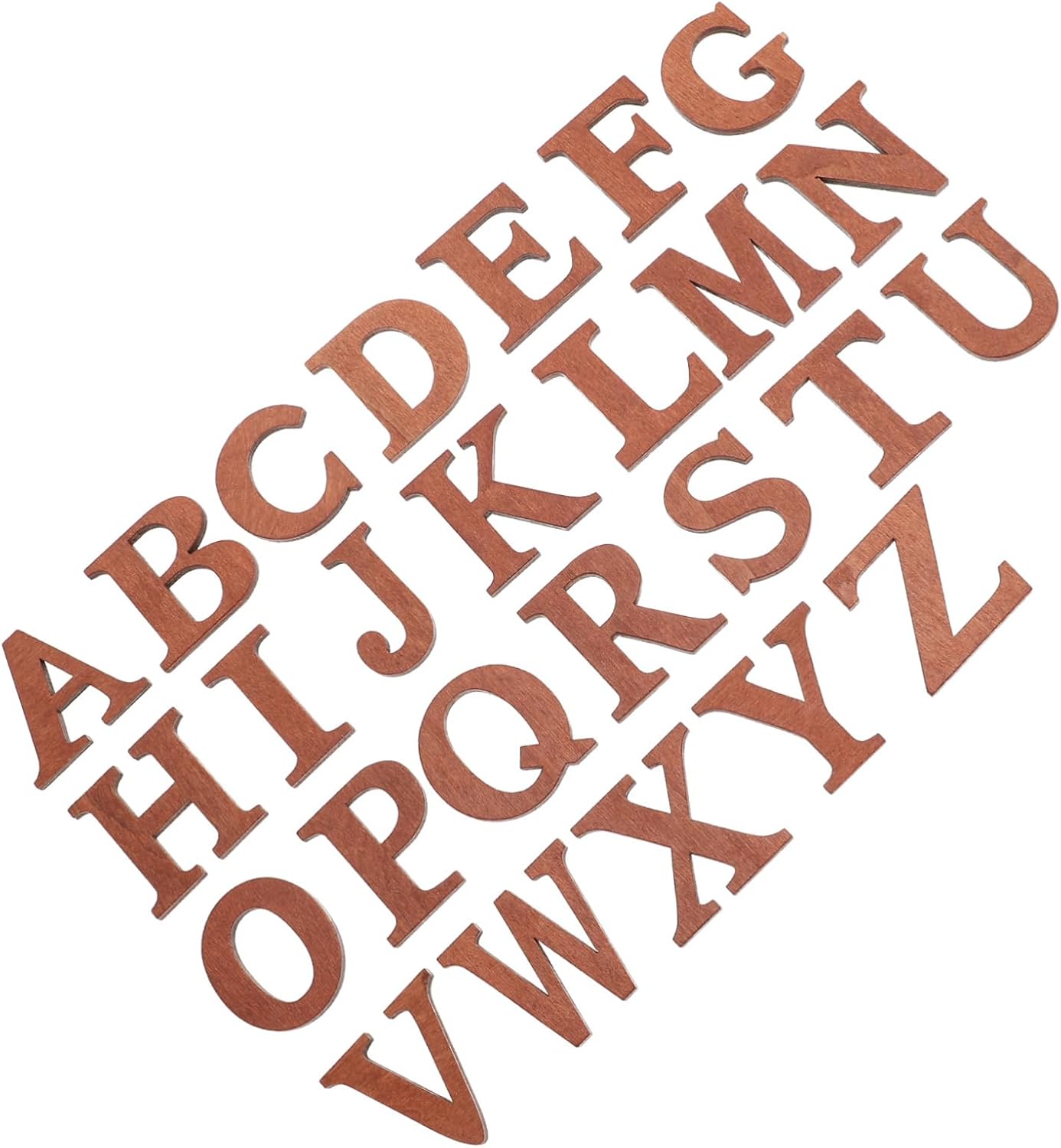 EXCEART Wood Decor 26pcs Brown Wooden Letters Kids Decor Alphabet Wood ...