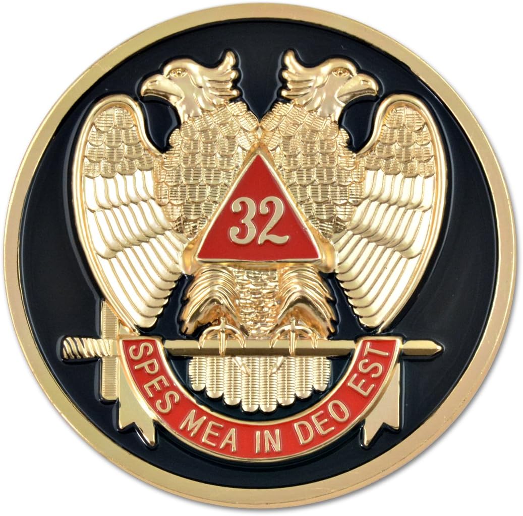 Amazon.com: 32nd Degree Scottish Rite Round Masonic Auto Emblem ...