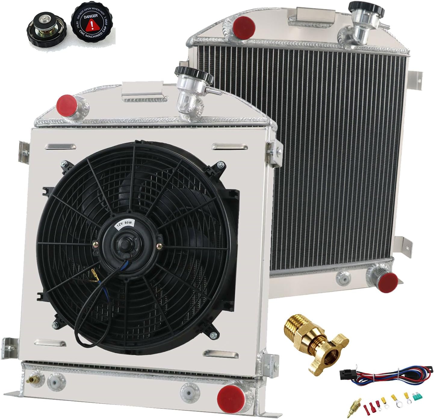 Amazon.com: ALLOYWORKS 4 Row Core Aluminum Radiator for Ford Model Hot ...