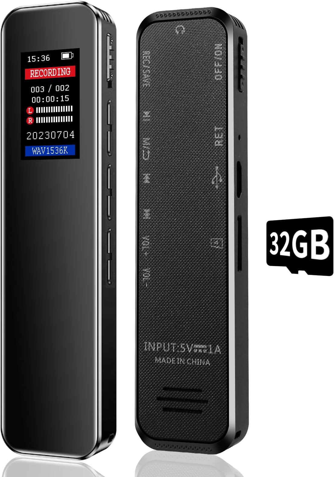 32GB Digital Voice Recorder for Lectures Meetings - Voice Activated ...