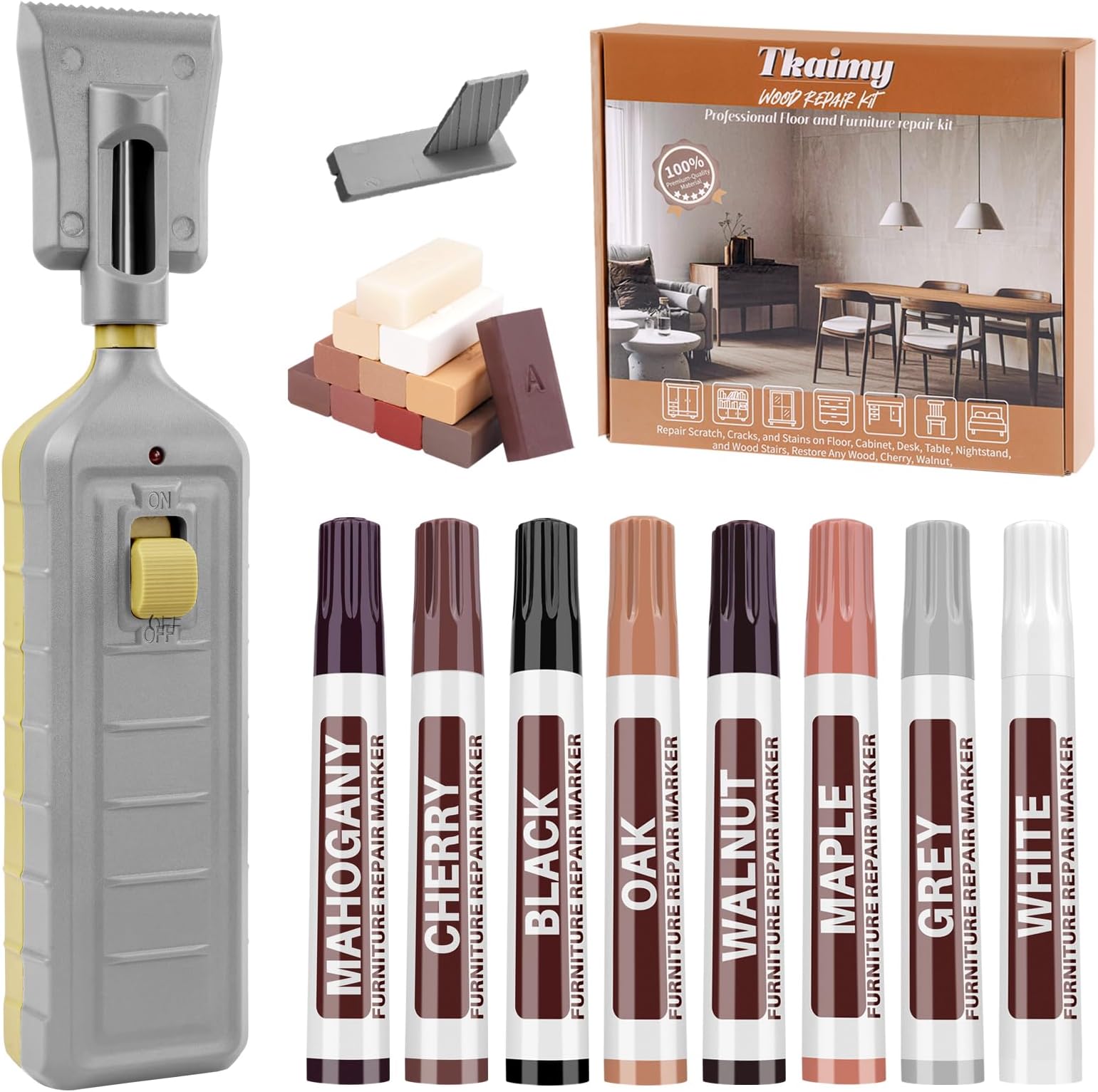 Amazon.com: Laminate Floor Repair Kit with Heat Pen, 11 Color Wood ...