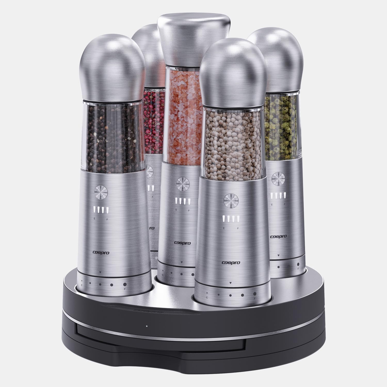 Amazon.com: COSPRO Electric Salt & Pepper Grinder Set of 5 | Wireless ...