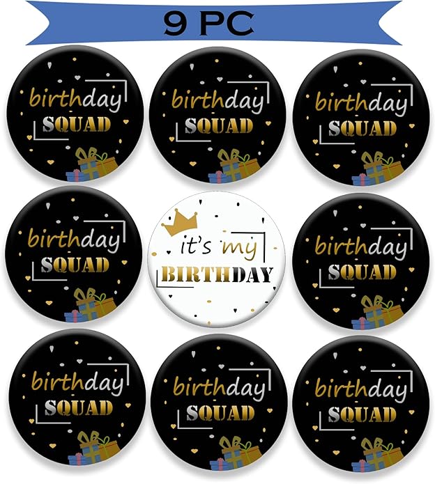 Amazon.com: 9pcs Birthday Pin, HAHZY Its My Birthday Pin with Birthday ...