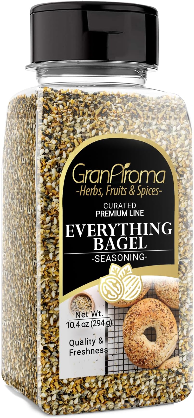 Amazon.com : GranAroma Everything Bagel Seasoning, 10.4 oz, Spices ...