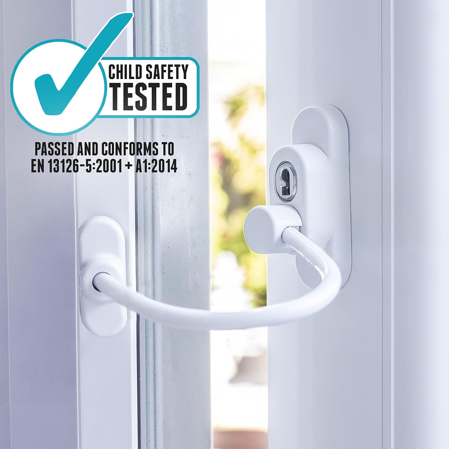 White Lockable Window Restrictor with Key & Fixing Screws. Window Lock ...