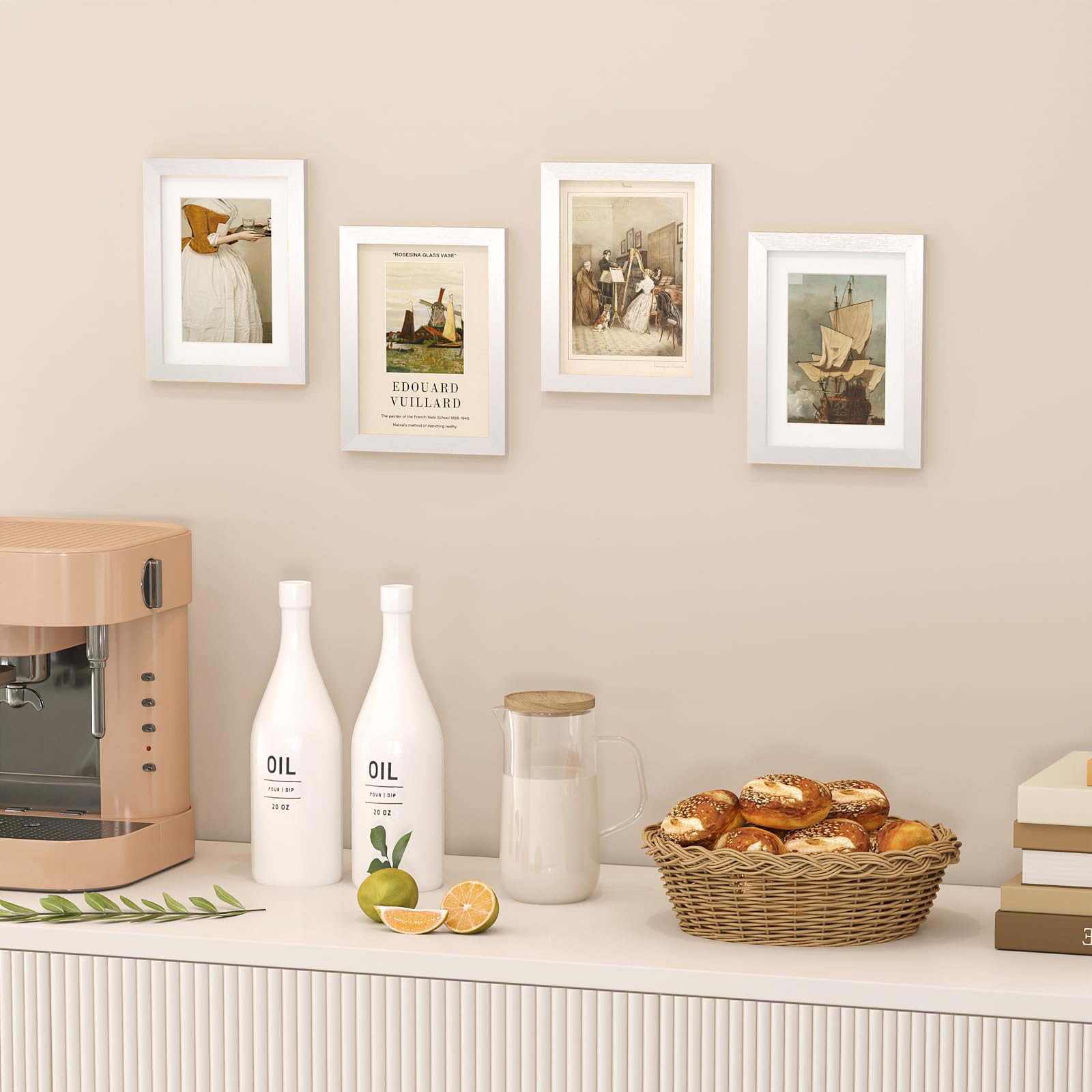 Snapklik.com : KINLINK 6x8 Picture Frame Silver Set Of 4, Wooden Photo ...