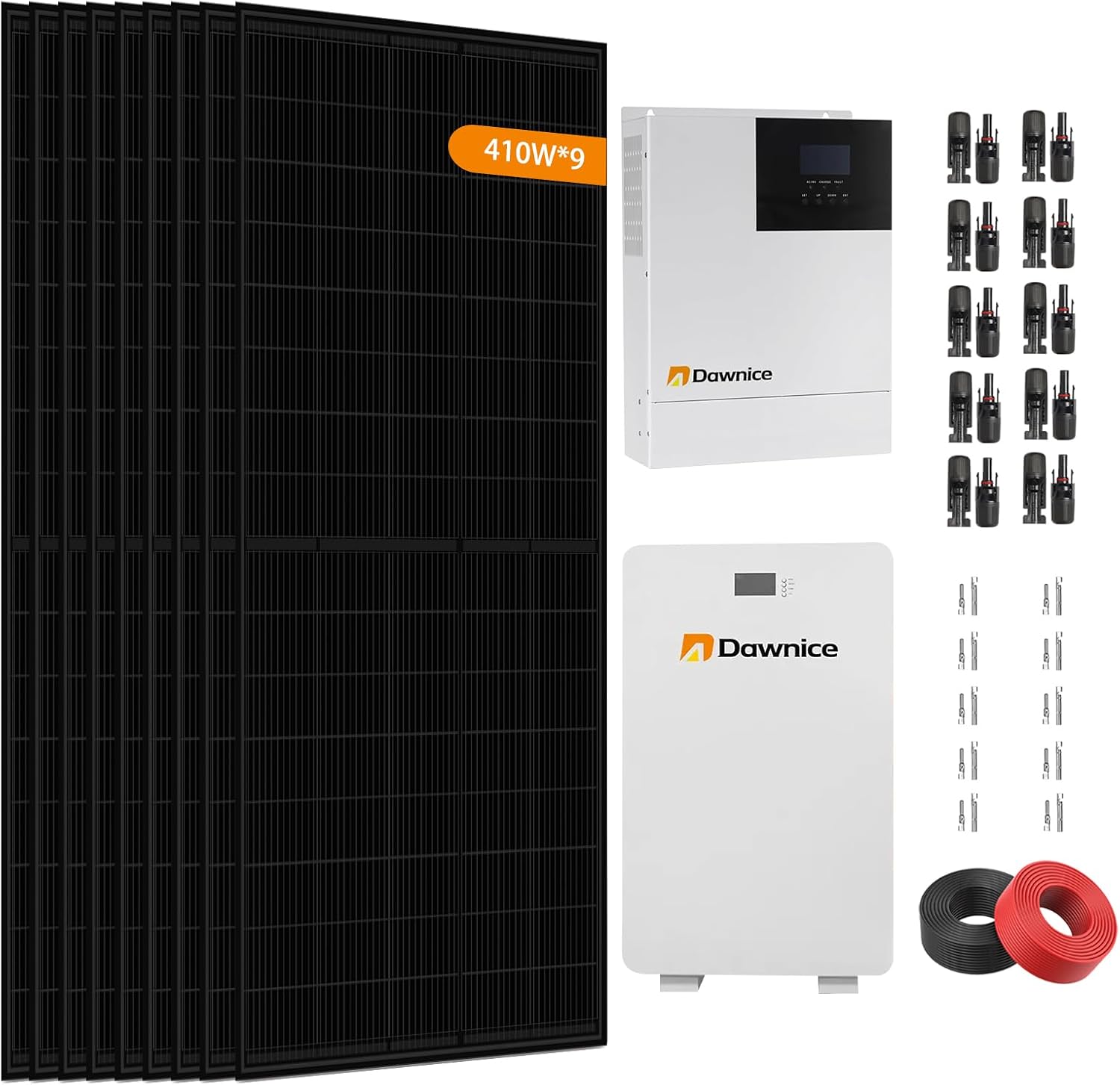 Dawnice 3.5KW Off Grid Solar System Complete Kit, 5KWh 48V Solar Power ...