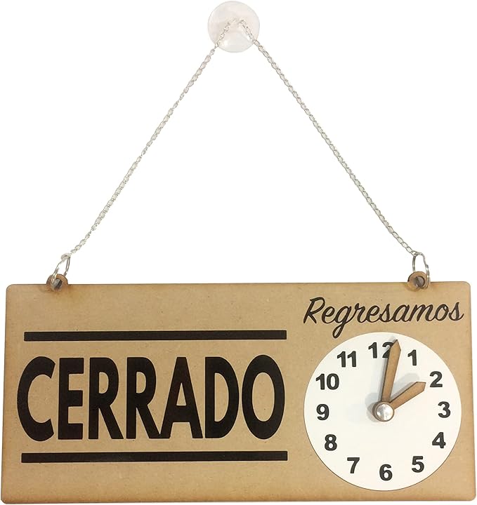 BigLaserSatelite Letrero Abierto Cerrado con Reloj Manual Regresamos En ...