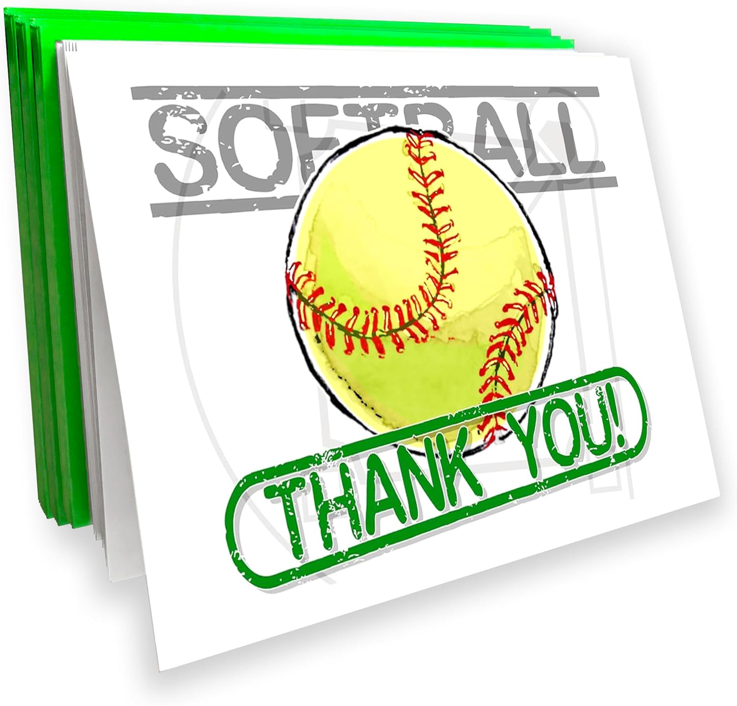 Amazon.com : All Star Softball Thank You Note Cards 12-Pack (4.25" x 5. ...