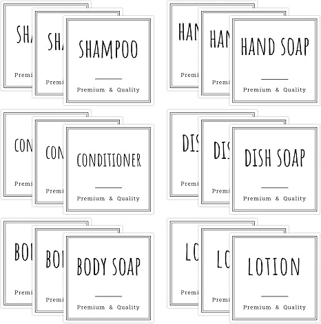 Amazon.com : Segbeauty Bathroom Labels for Soap Dispenser, 18pcs 2.5in ...