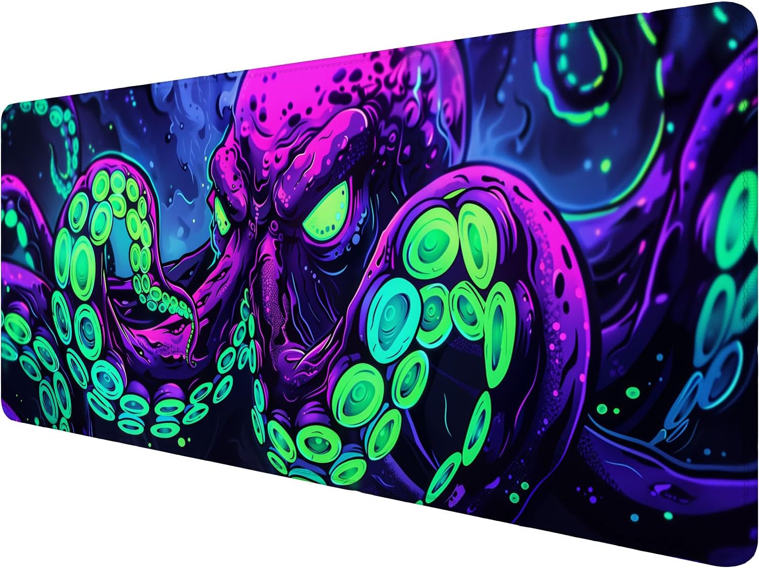 Amazon.com: Octopus Desk Mat Gaming Mouse Pad Neon Cthulhu Monster Cool ...