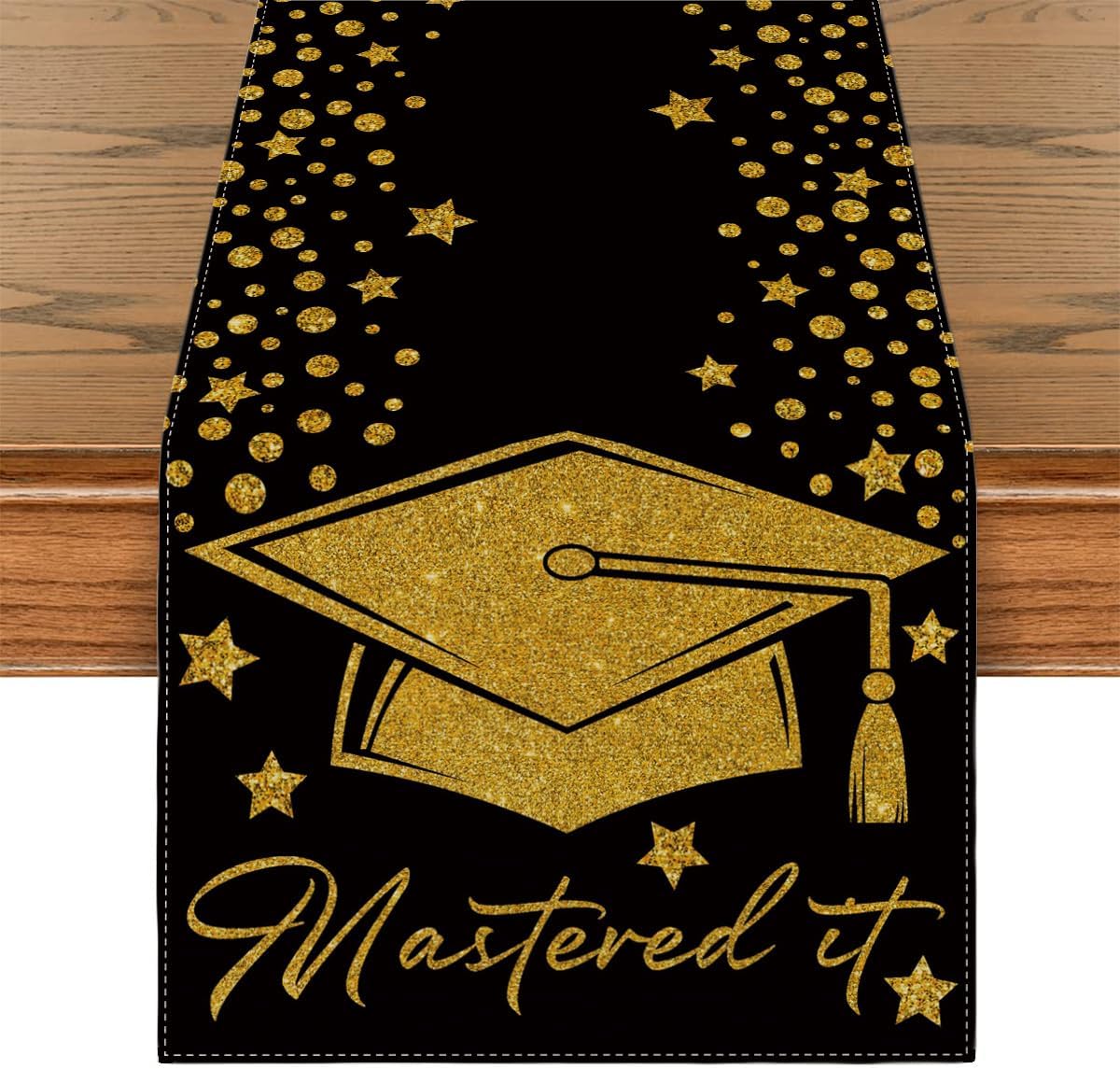 Amazon.com: Mastered It Table Runner Graduation Decorations Class of ...