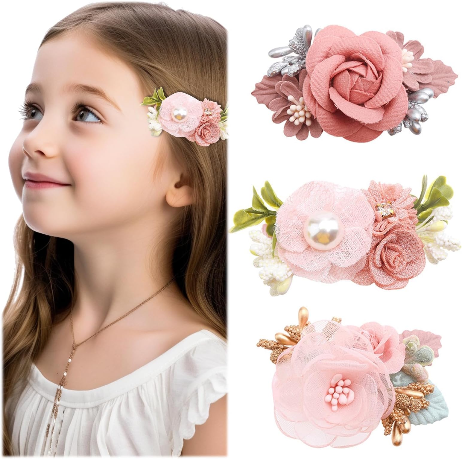 Amazon.com: JOYOYO 200 Pieces Colorful Baby Girl Hair Clips, Flower ...