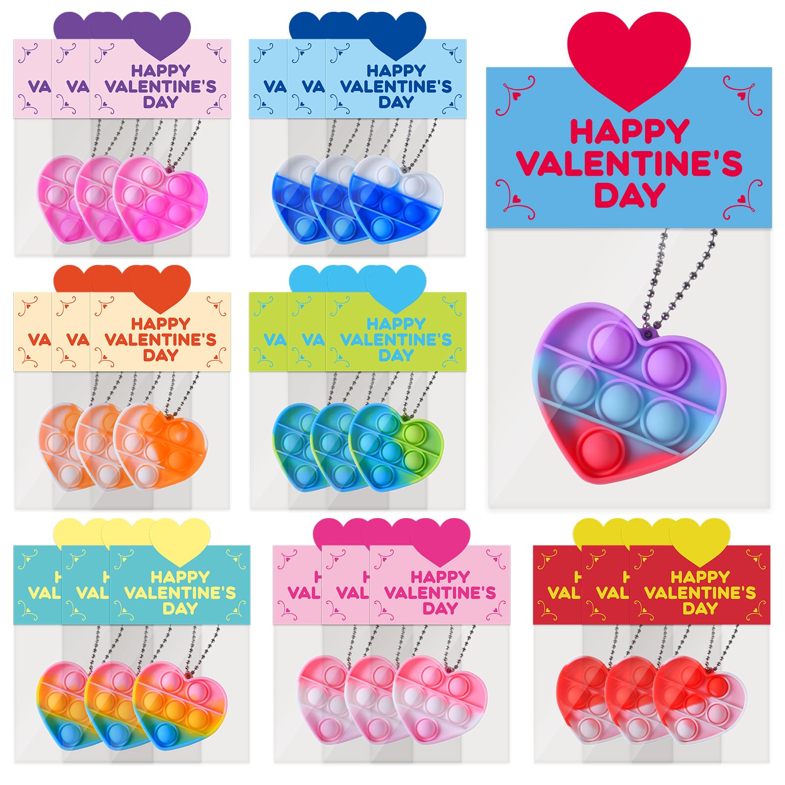 Amazon.com: Valentines Day Cards for Kids, 24 Packs Heart Pop ...