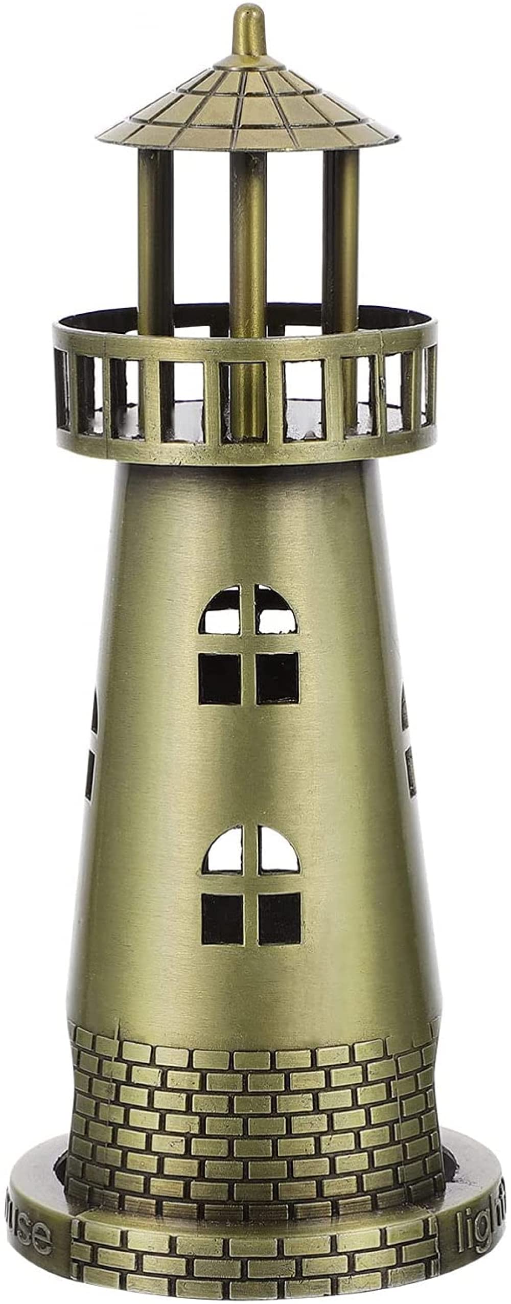 Miniature Lighthouses Decorations 11" LED Light Up Blue Striped