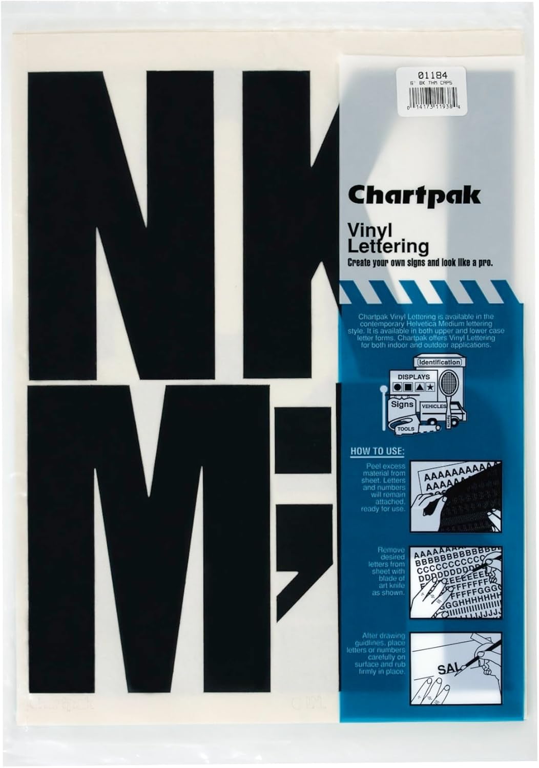 Amazon.com: CHA01184 - Chartpak Press-On Vinyl Uppercase Letters ...