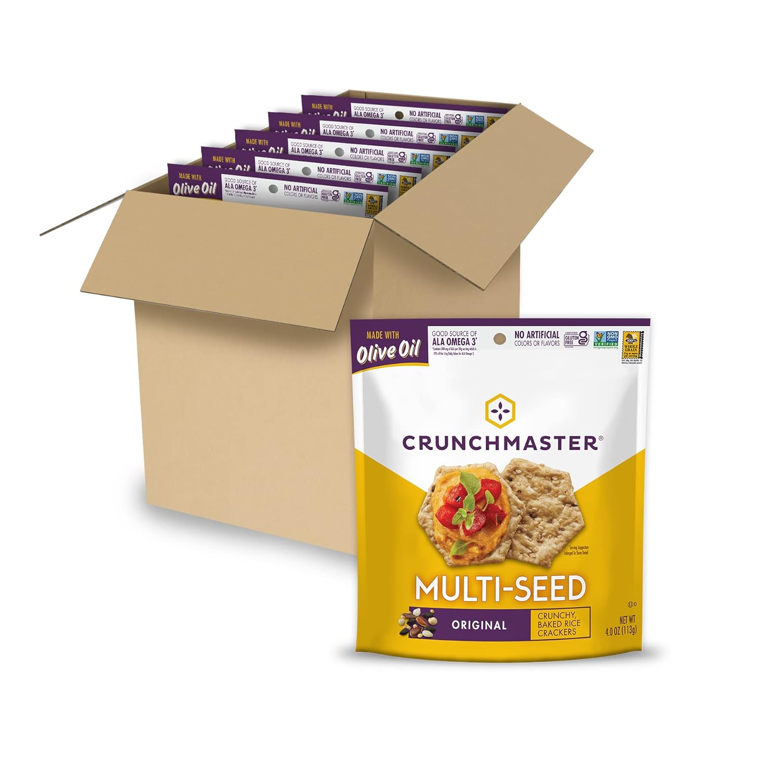 Amazon.com: Crunchmaster Gluten-Free Multi-Seed Original Crackers, 4oz ...