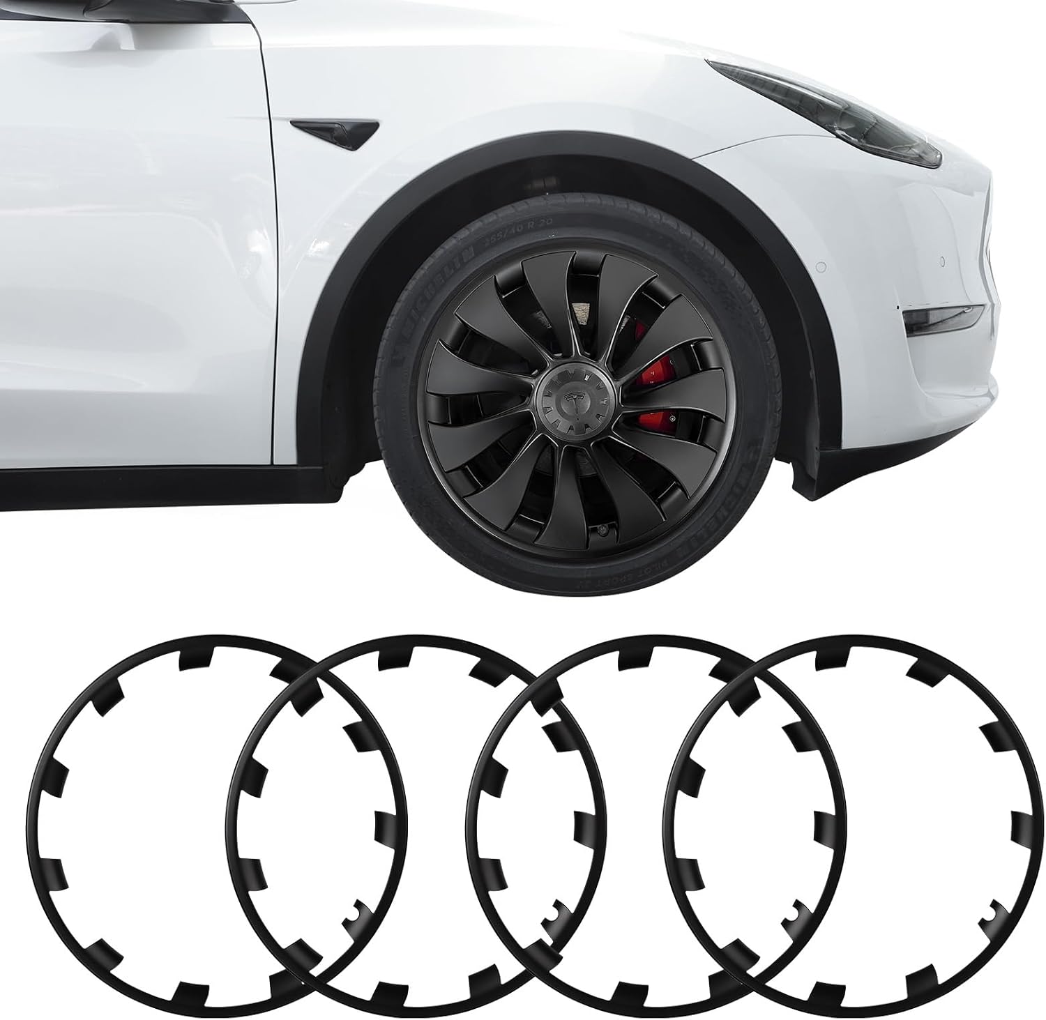 Amazon.com: BASENOR Tesla Model Y 21 Inch Wheel Rim Protector ABS Rim ...