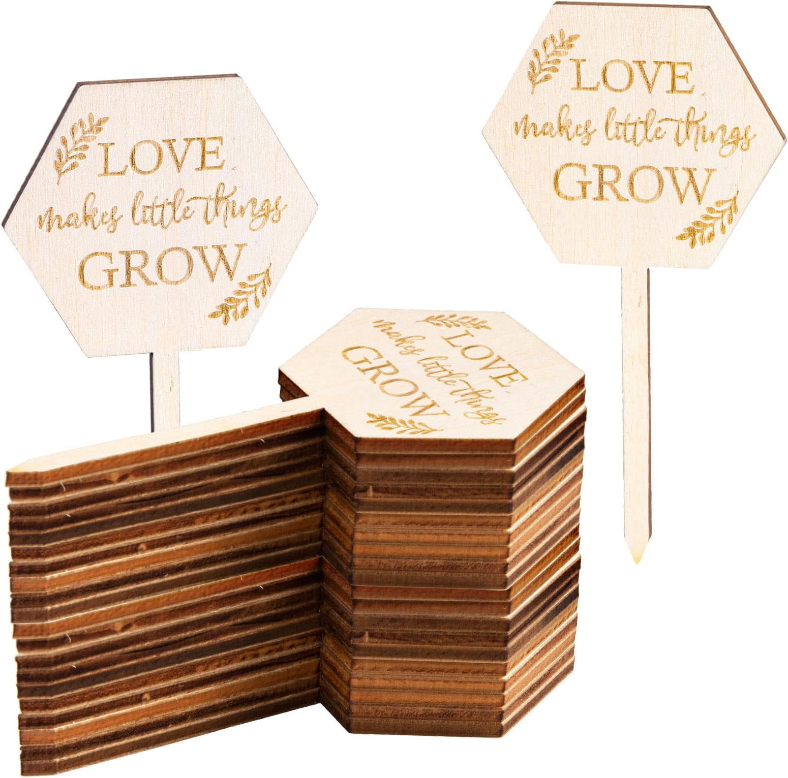 Amazon.com: AnyDesign 30Pcs Love Makes Little Things Grow Plant Labels ...