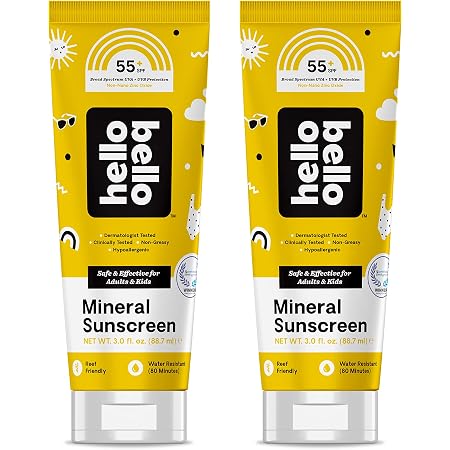 Amazon.com: Hello Bello Mineral SPF 55+ Sunscreen Lotion with ...