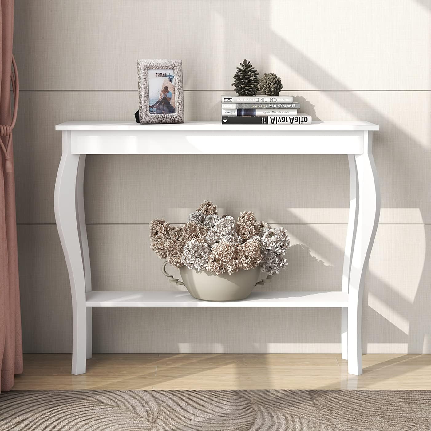 Amazon.com: Nouva Console Table 47 Inch Entry Table with Shelves Wall ...