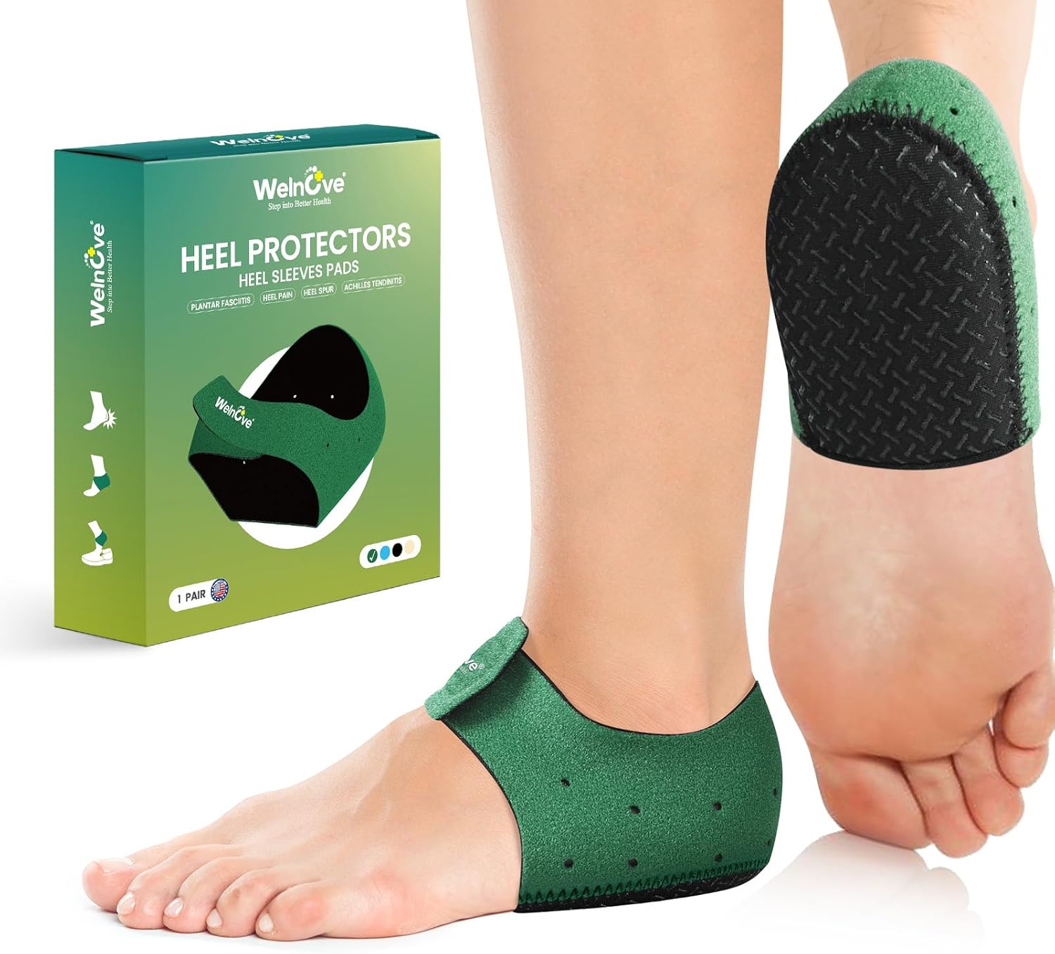 Plantar Fasciitis Heel Protector for Shoes - Welnove Anti Slip Heel ...